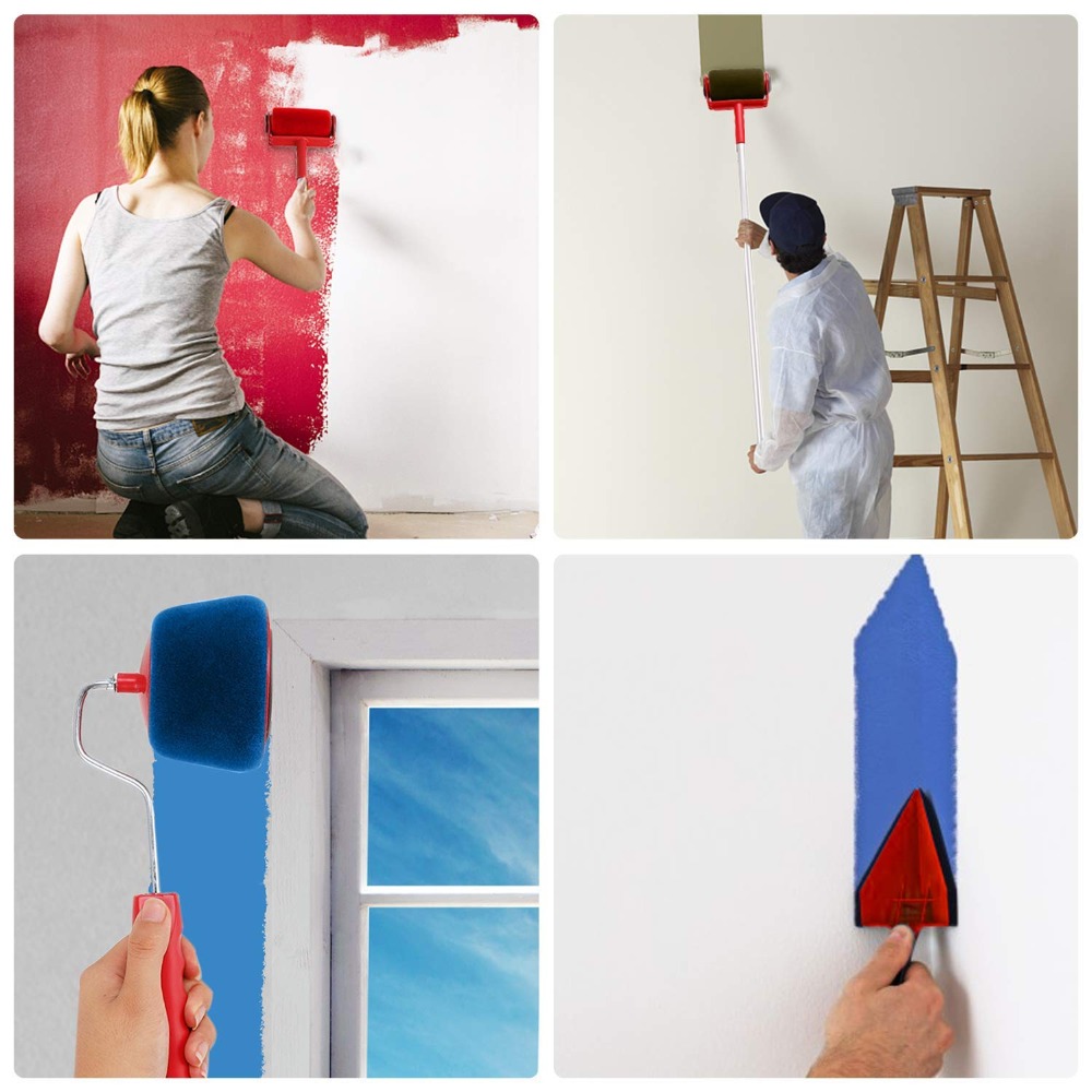 NEW 【Satisfaction guarantee】9pcs Seamless Paint Runner Pro Roller Brush ...