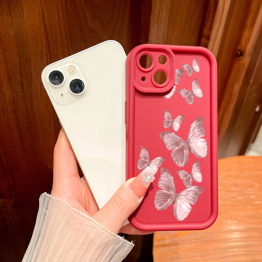 ZCSIBORUI for Vivo Y04 Y29S 5G Back Cover Coral Pink butterfly Pattern ...
