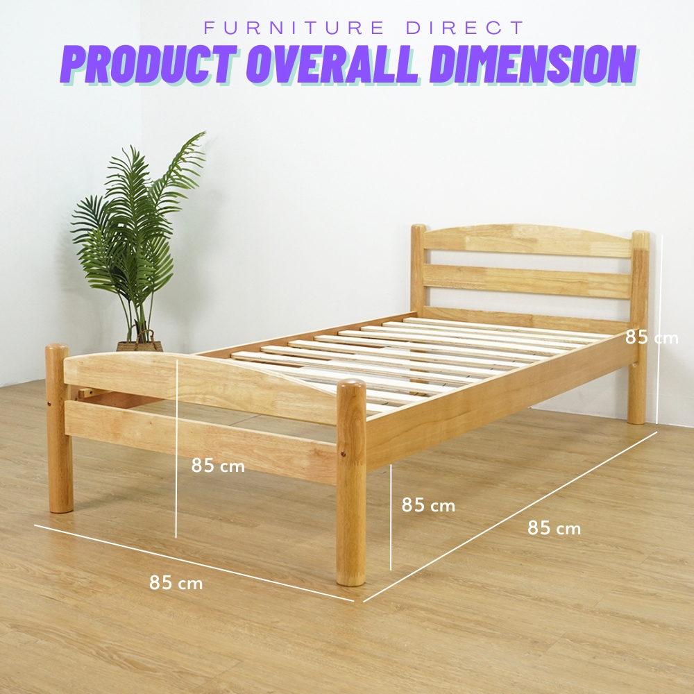 Furniture Direct NARITA MUJI Style Full Solid Single Bed Frame-katil ...