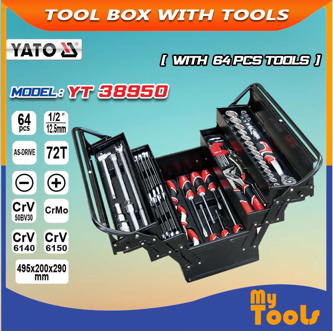 Mytools YATO Tool Box YT 38950 with Tools (64PCS Tools) | Lazada
