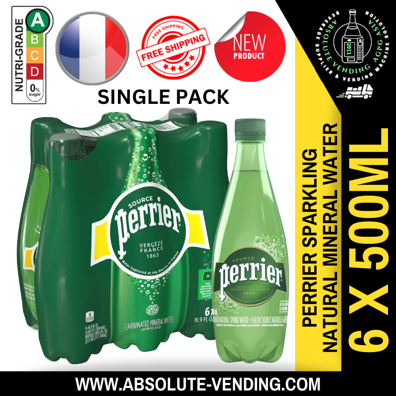 [SINGLE PACK] PERRIER Original Sparkling Mineral Water 500ML X 6 ...