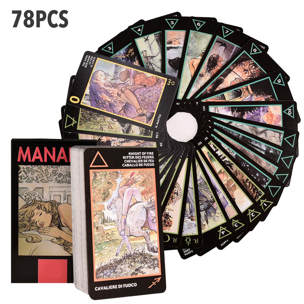 【LuxeGlow】78 sheets Manara Tarot board game cards Mysterious Divination ...
