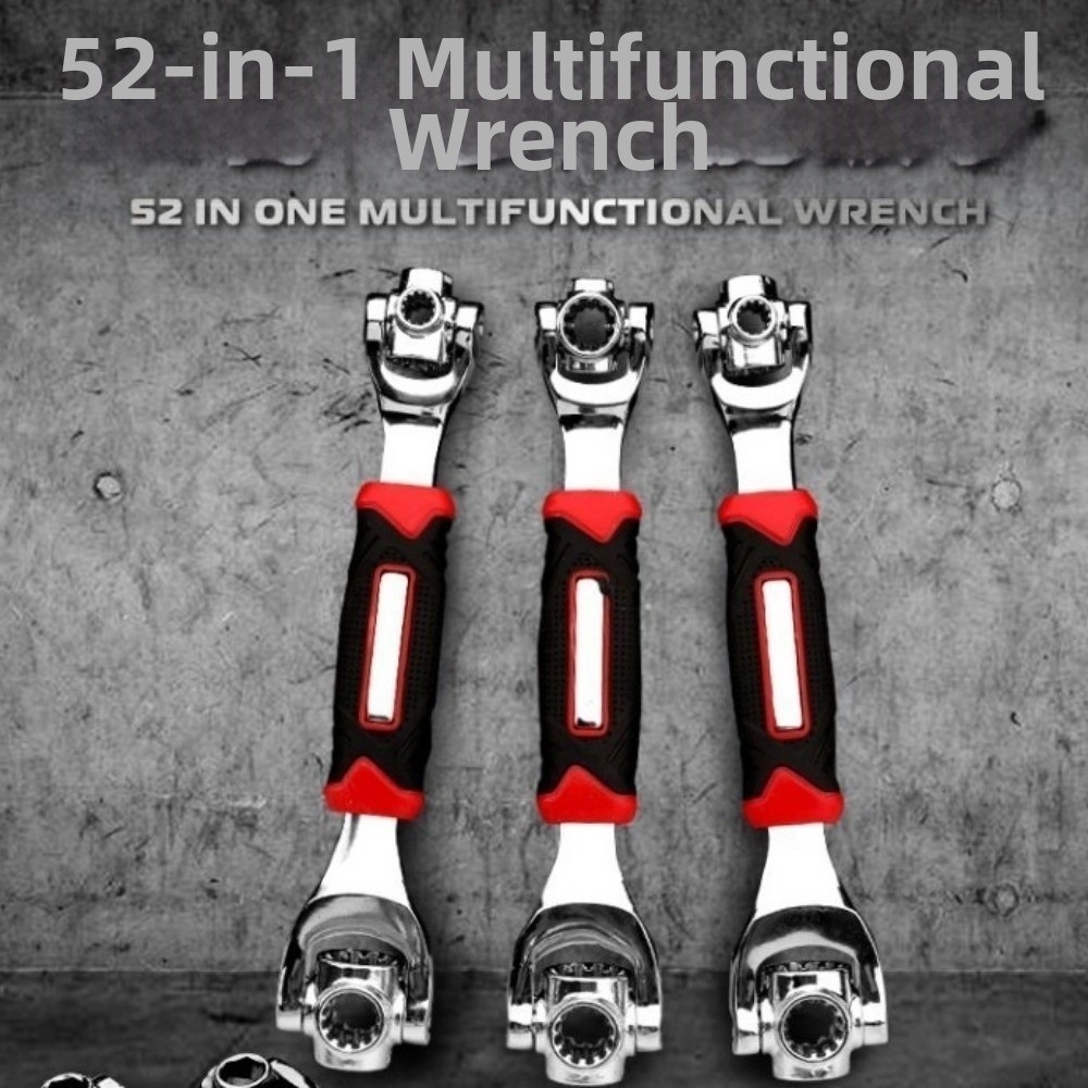 Heavy Duty 360° Rotating 52-in- Socket Wrench Hand Tools Spline Bolts ...
