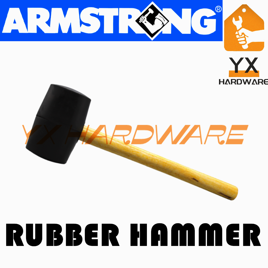 ARMSTRONG RUBBER HAMMER Rubber Mallet (250g | 500g) Wooden Handle ...