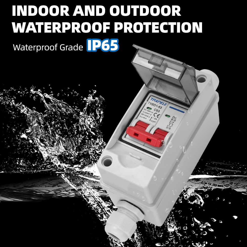 IP65 Waterproof Electrical Distribution Box AC DC Solar Circuit Breaker ...