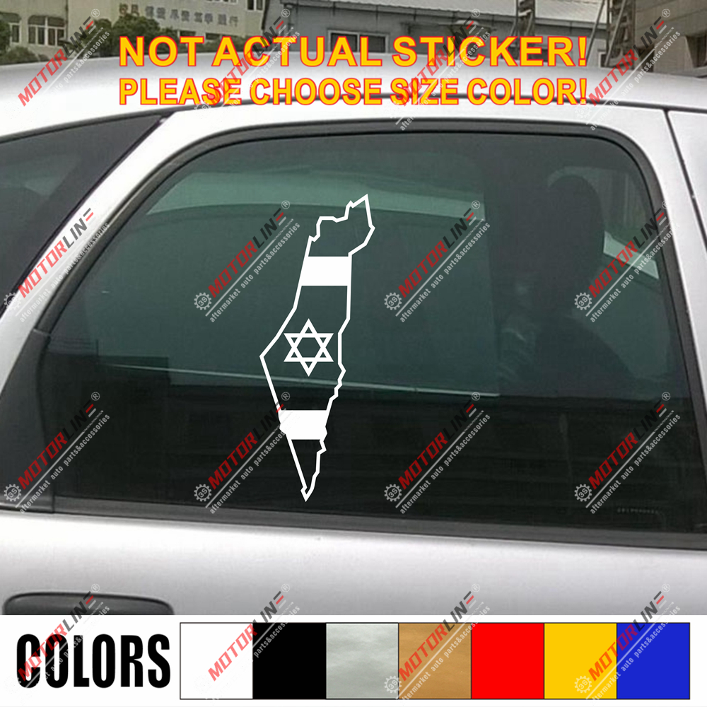 【Hottest Trends】Israel Map Flag outline Star David Decal Sticker Car ...