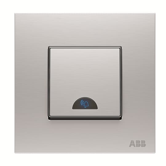 Stainless Steel ABB Millenium Switch Big Rocker 1 gang 1 way push button switch, with bell ...