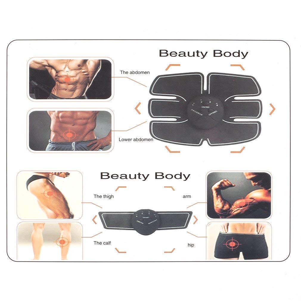 3 in 1 Six 6 Pack EMS ABS Fit Wireless Body Gym Workout Slim Tummy ...