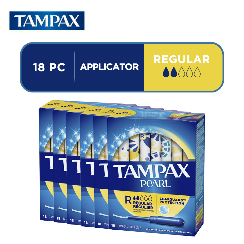 [Bundle of 6] Tampax Plastic Pearl Regular Unscented 18s | Lazada Singapore