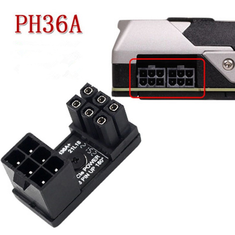 Female Power Gpu Power 180 Degree Angled Graphics Video Card To 8 Pin ...