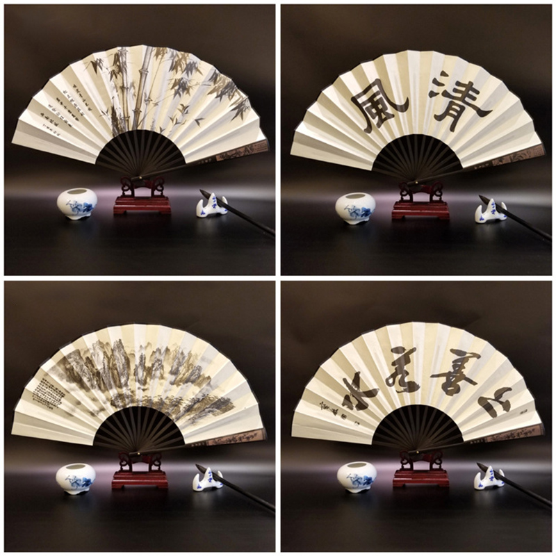 Large Size Chinese Style Silk Fan Folding Fan Wedding Fan Art Gifts ...