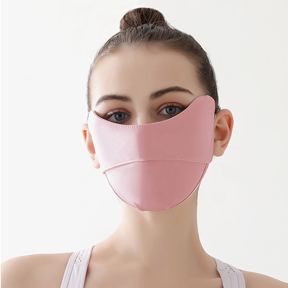 Cycling Ice Silk Face Mask UV Sun Protection Adjustable Breathable ...