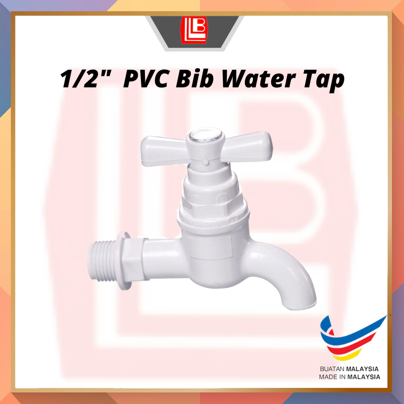 1/2" PVC Bib Water Tap / Kitchen and Bathroom Sink Faucet / Kepala Paip ...