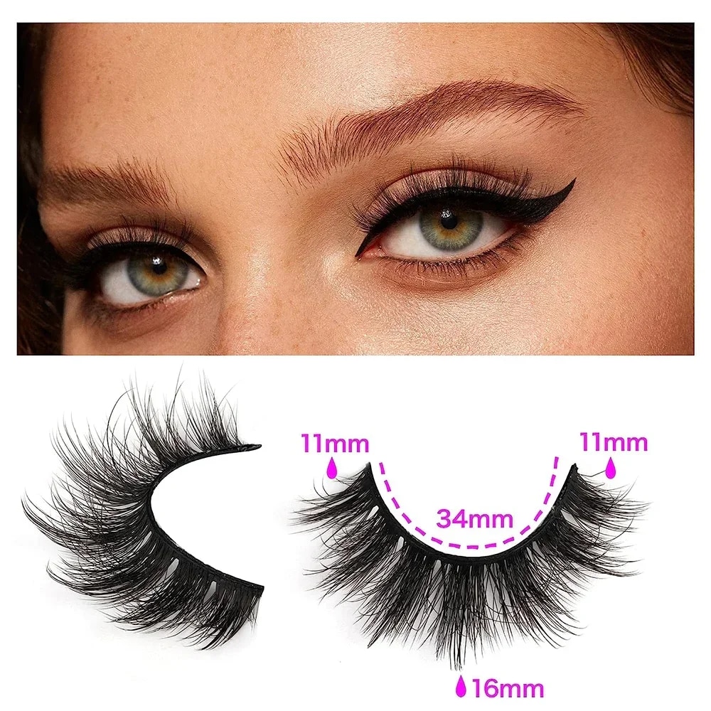 14 Pairs Wispy Mink Lashes Fluffy Eye Lashes Natural Look 5D Volume ...