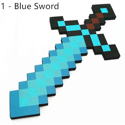 Kids Toys Minecraft Blue Grey Diamond Sword Pickaxe Axe Shovel EVA ...