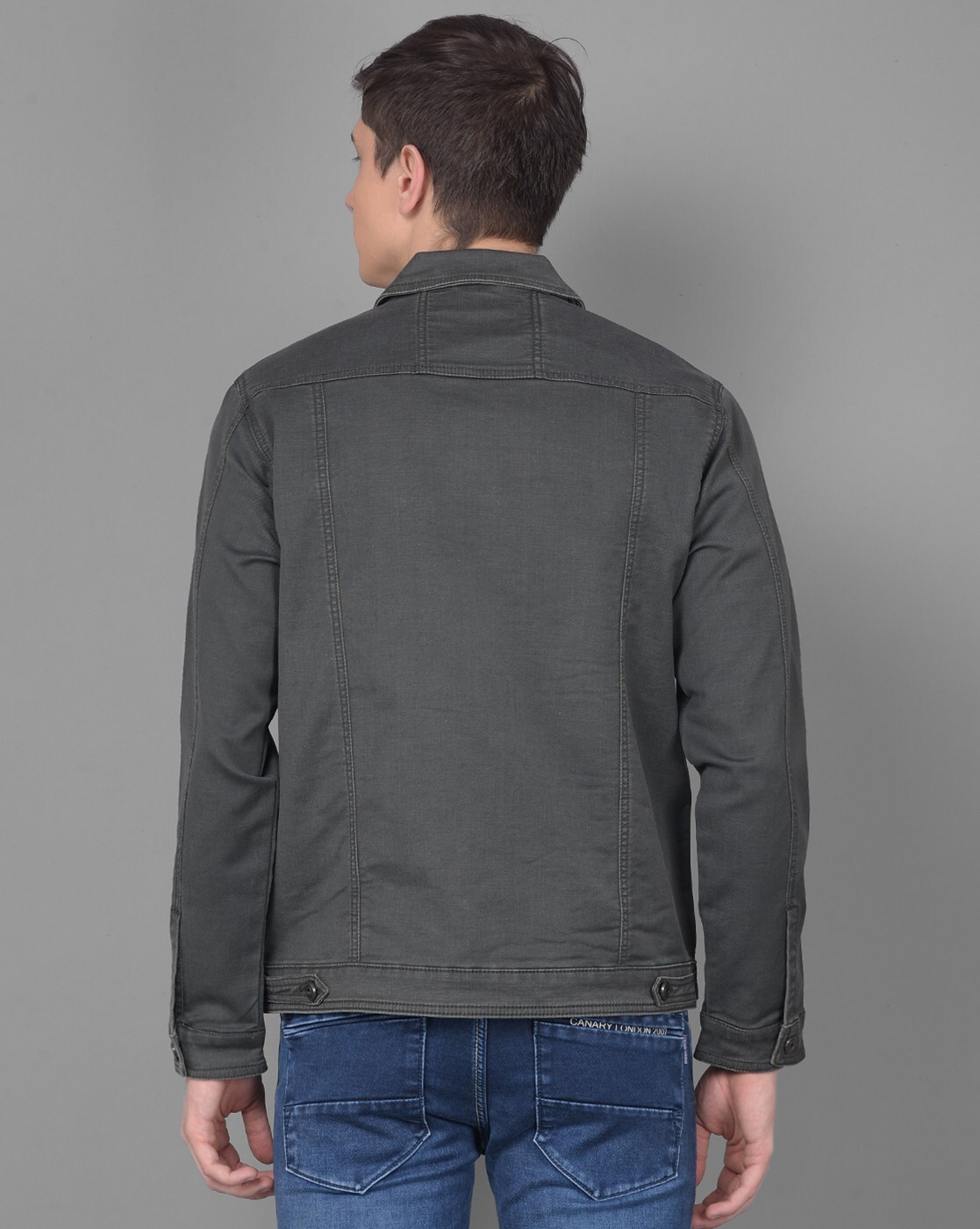 Grey Men's Denim Jacket Premium Quaility By Knockout Denims | Daraz.pk