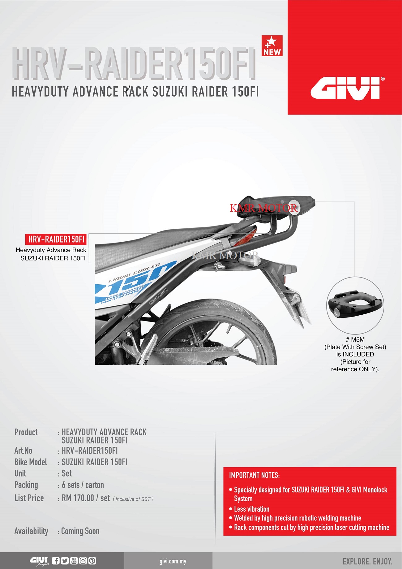 GIVI HEAVYDUTY ADVANCE RACK SUZUKI RAIDER 150FI | Lazada