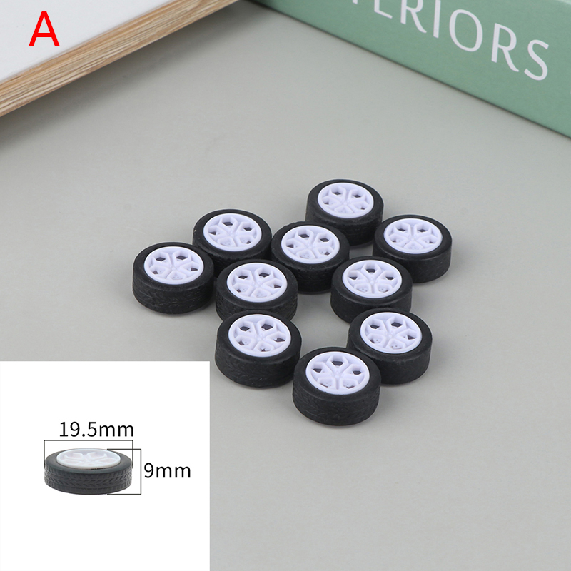 10PCS PC Toy Wheel Rubber Rim Tyres DIY Mini Technology 4WD Colorful ...