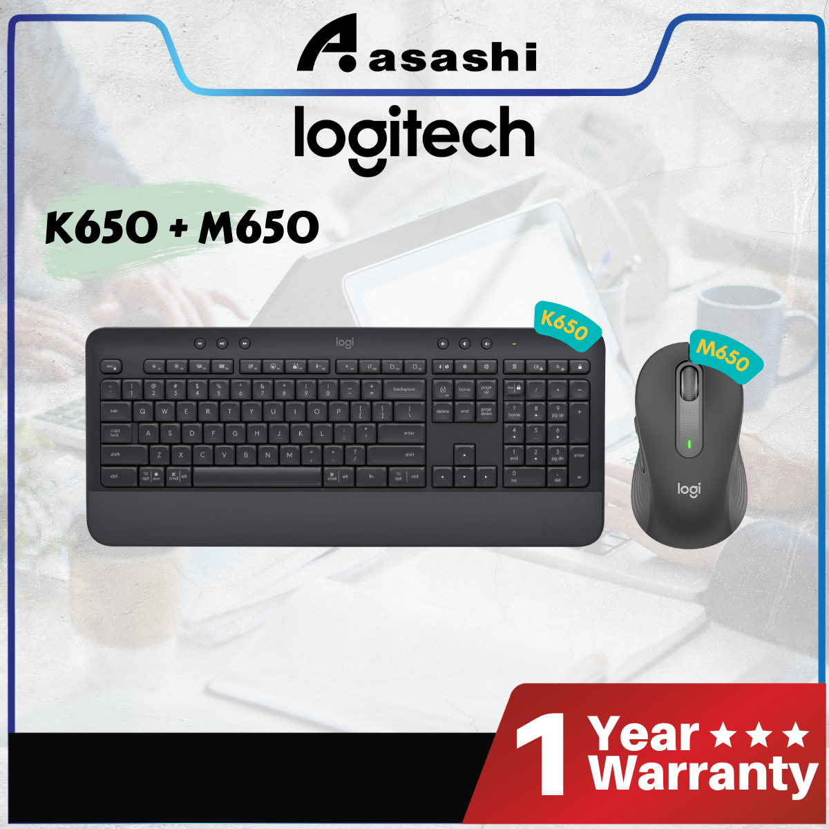 Logitech M650 +K650 Signature Wireless Bluetooth Multi-Device ...