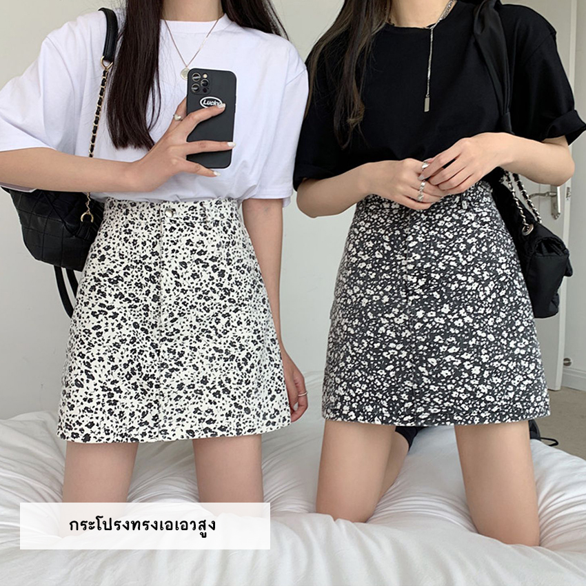 feiyana-กระโปรงทรงเอเอวสูง ผ้ายีนส์ ลายดอกไม้ มีซับในกางเกง เนื้อผ้าใส่สบาย FZ-Q1-6811 - FEIYANA ...
