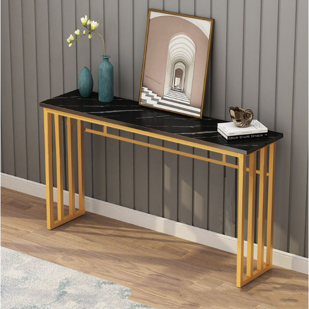 Simple Wall Console Tables Corridor Long Narrow Table Side View Long ...