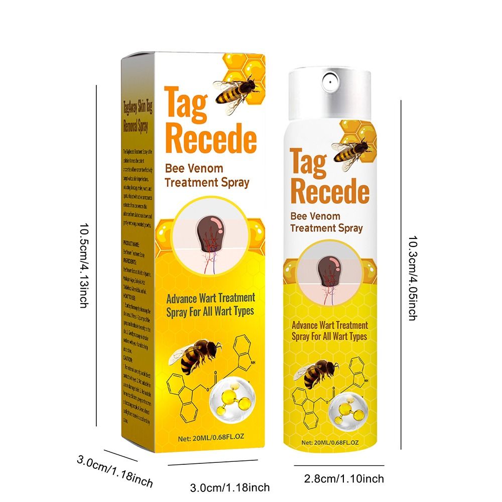 20ML Mole Skin Tag Recede Bee Venom Spray Painless Remover Dark Spot ...