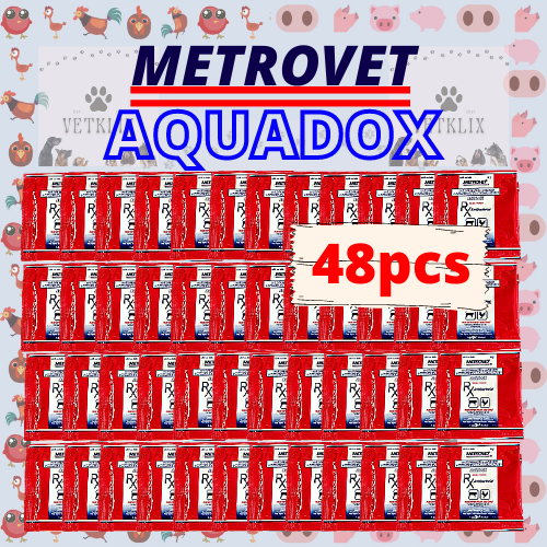 [VETKLIX] 1box (48s) METROVET AQUADOX SOLUBLE POWDER Anti-infectives w ...