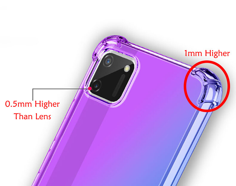 tzmar for Realme C11 2020 Rainbow Aurora Anti-Shock Case Cover Back TPU ...