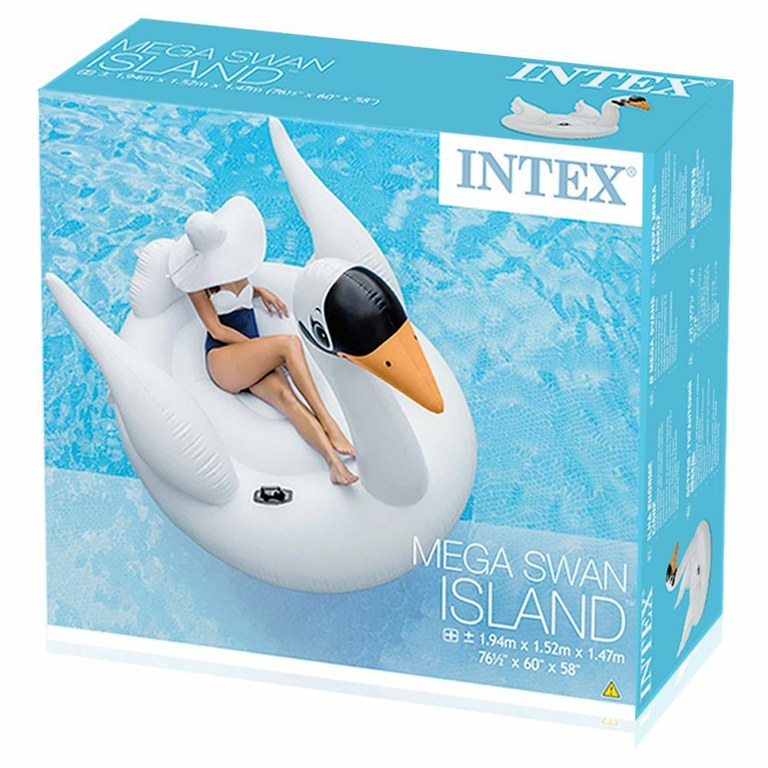 Intex 56287 Mega Swan แพยางเป่าลมหงส์ขาวตัวใหญ่ ขนาด 194 x 152 x 147 ...