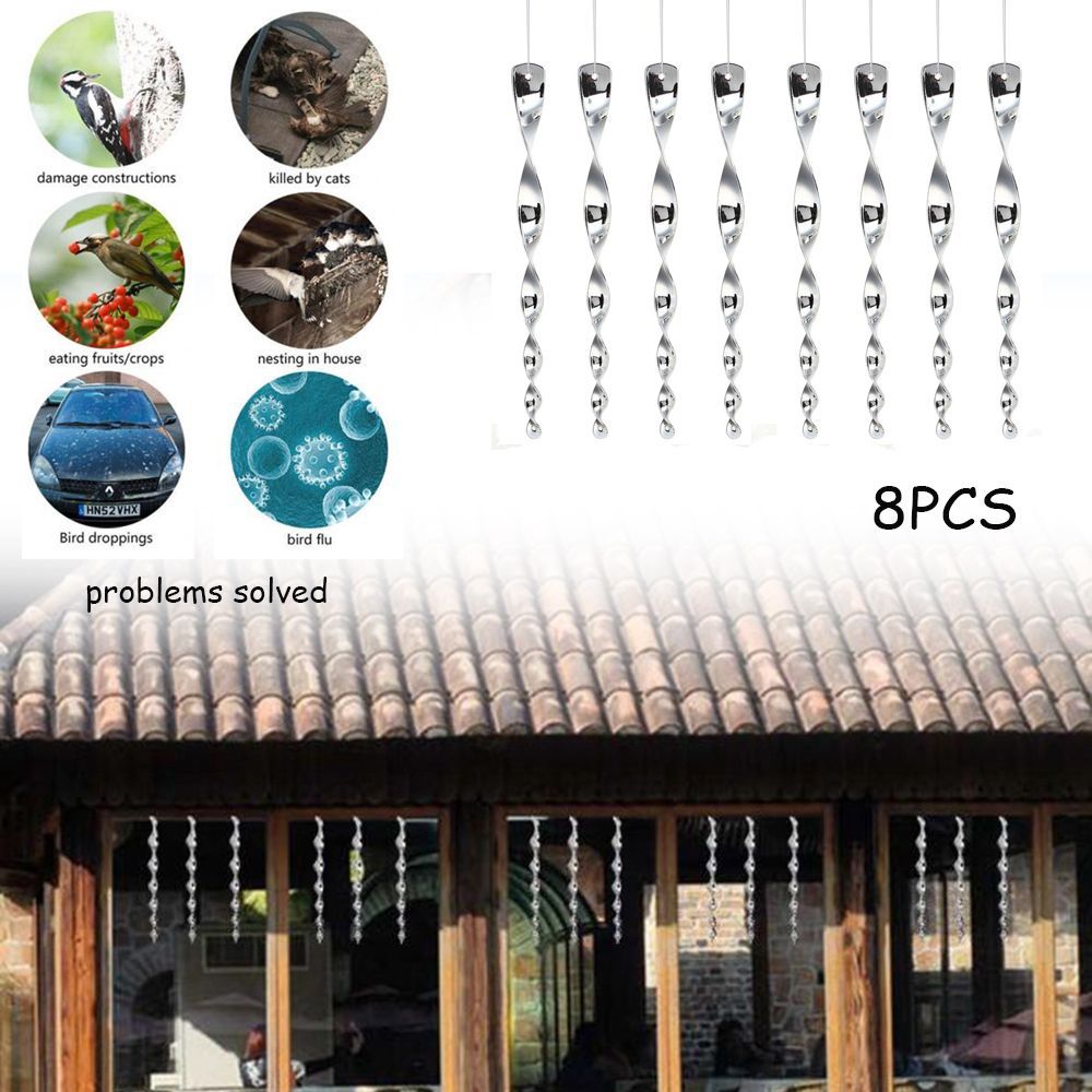 ECU0N Outdoor Bird Repellent Wind Twisting Deterrent Rod Bird Scare Rod ...