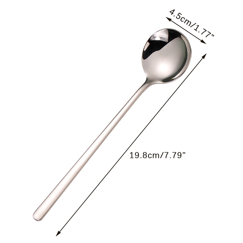 Stainless Steel Big Head Round Spoon Net Red Golden Dinner Long Handle ...