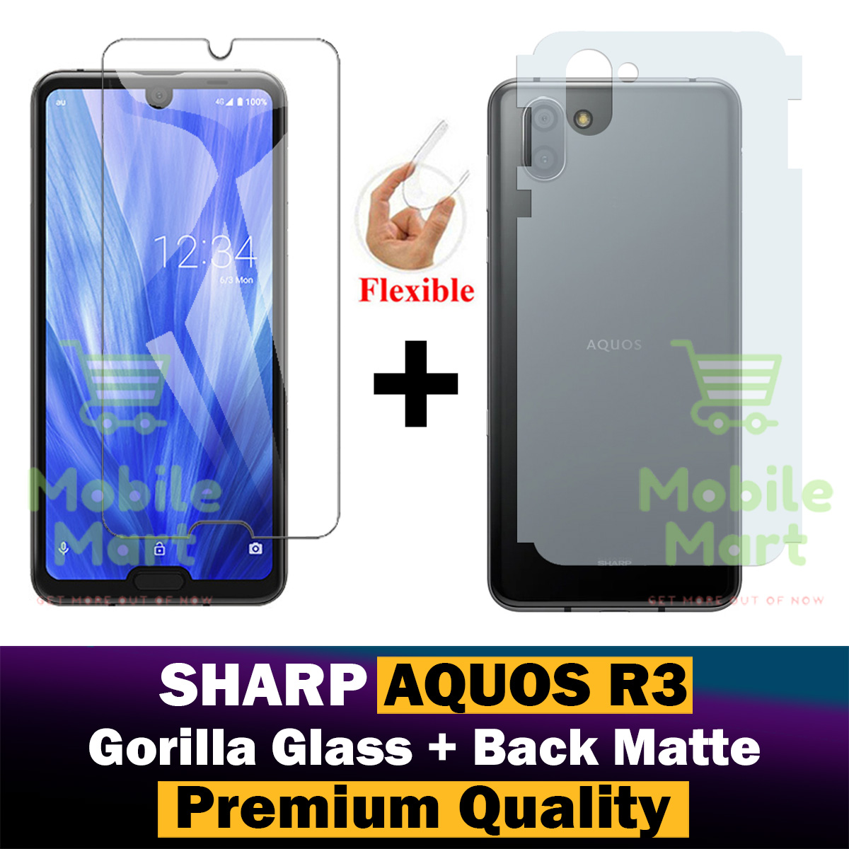 Sharp Aquos R3 Unbreakable Gorilla Flexible Nano Glass Premium High ...
