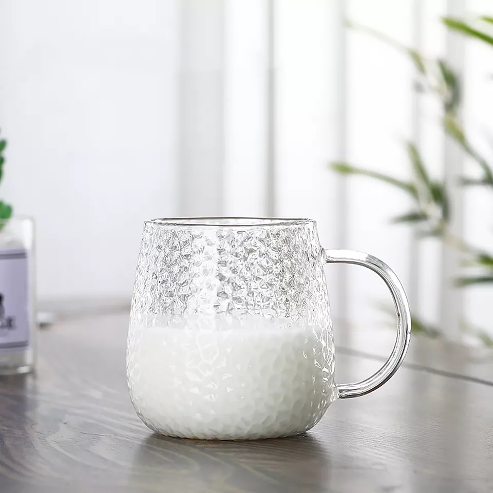 Set of 6 Lightweight Borosilicate Glass Mugs - Scratch-Resistant, 380 ...