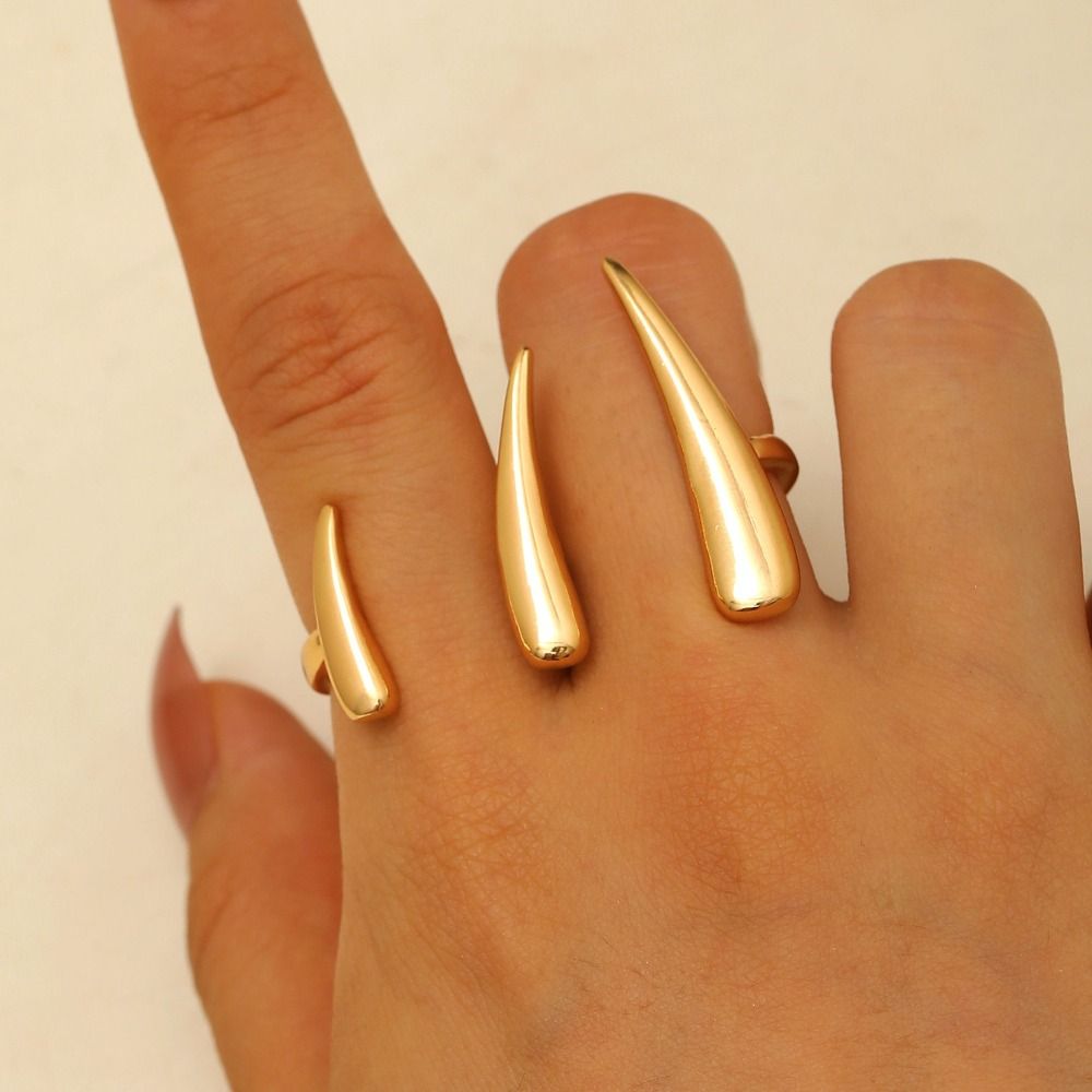 Hand Accessory Long Strip Design Claw-shaped Connected Ring Glossy ...