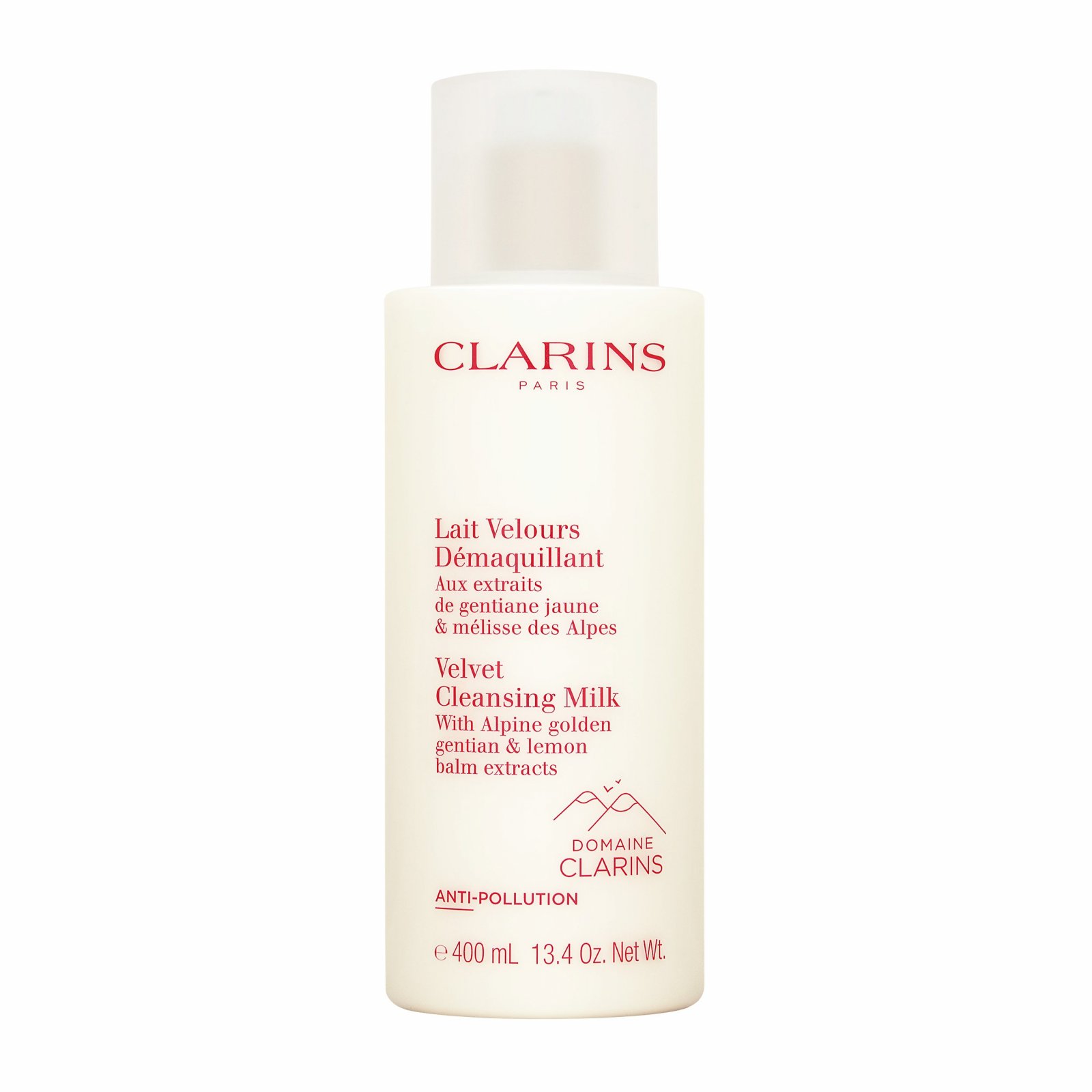 Clarins Velvet Cleansing Milk 400ml,13.4oz Alpine golden & lemon balm ...
