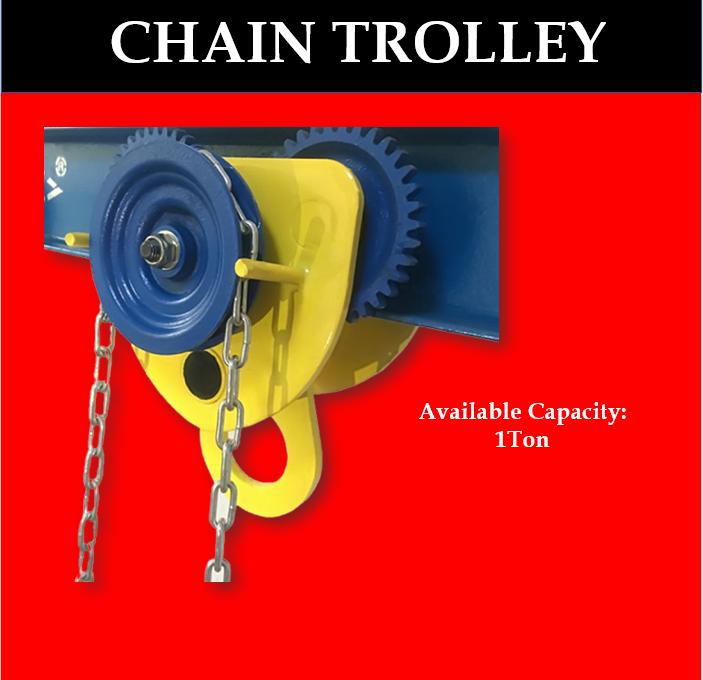 TOYU 1T Geared trolley Manual Driving Enclosed Bearing Trolley With ...