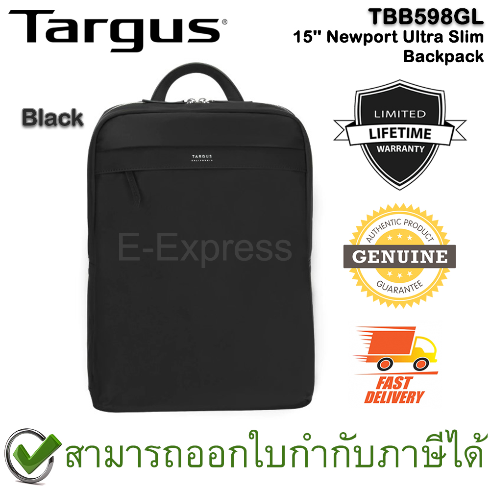 Targus TBB598GL 15'' Newport Ultra Slim Backpack [ Black ] กระเป๋าเป้ ...