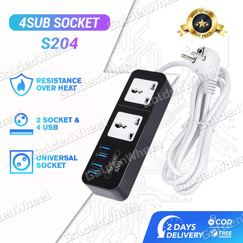 Stop Kontak Smart Power Strip Socket Colokan Listrik 6 Socket 6 USB QC3 ...