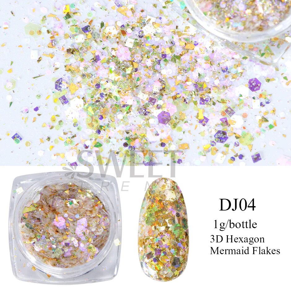 Mirror Pearl Shell Nail Powder Glimmer Moonlight White Chrome Pigment ...