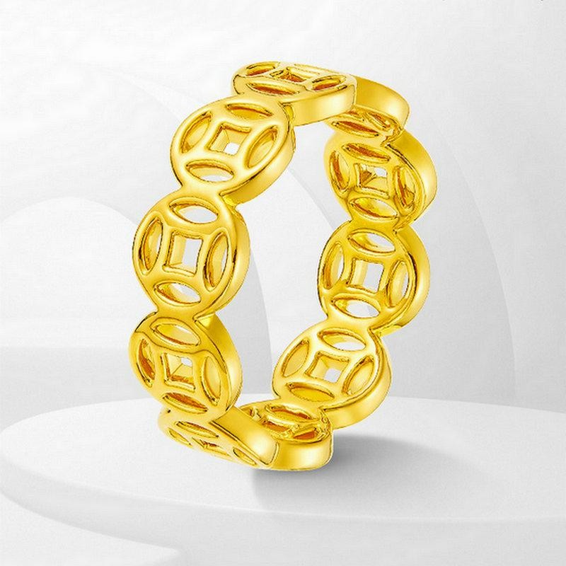 Women Lucky Charm Ring Money Catcher Coin Stainless Charm Finger Ring ...