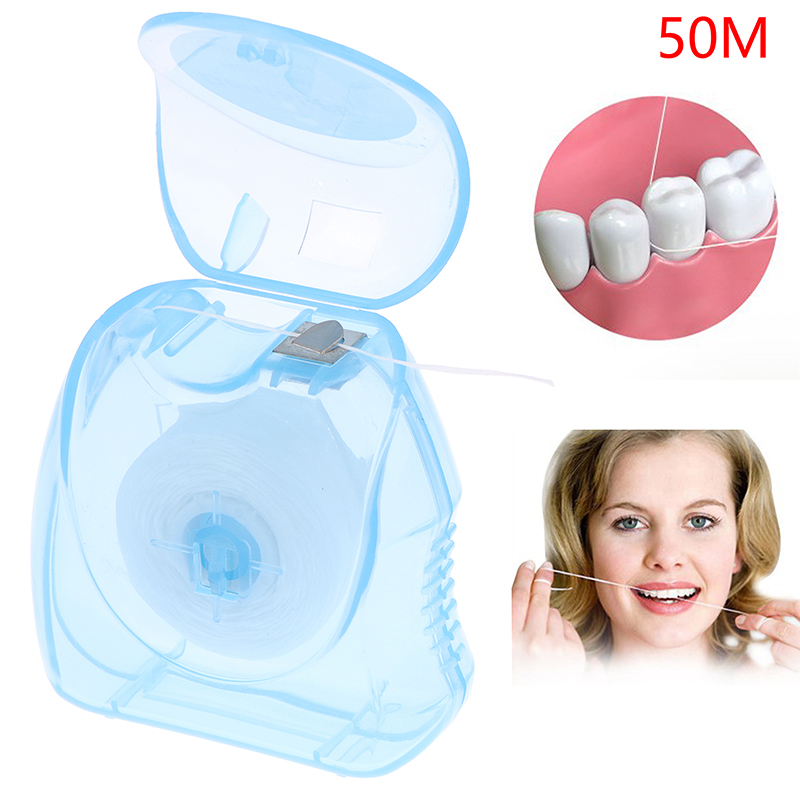 50M/Box Micro Wax Peppermint Flavor Dental Floss Interdental Brush ...