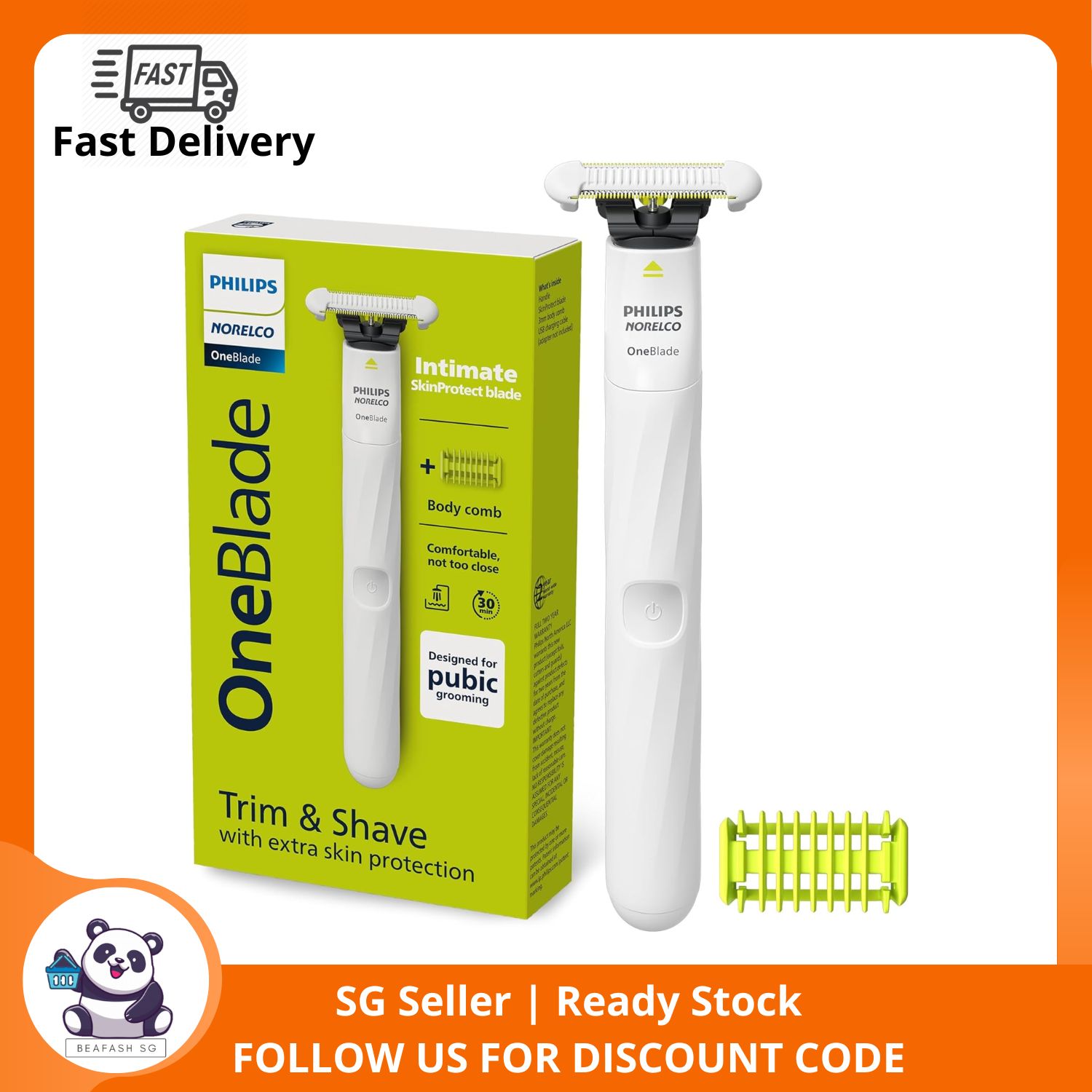 Philips Norelco OneBlade Unisex Intimate Pubic & Personal Body Bikini ...