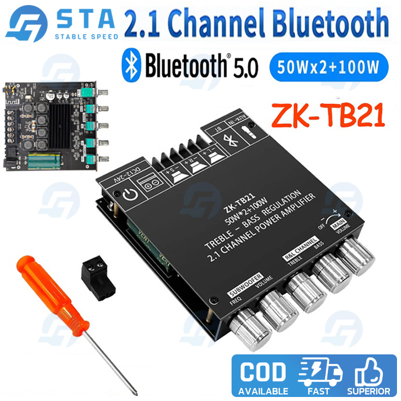 ZK-HT21 Amplifier 2.1 Channel bluetooth Digital Power Module High and ...