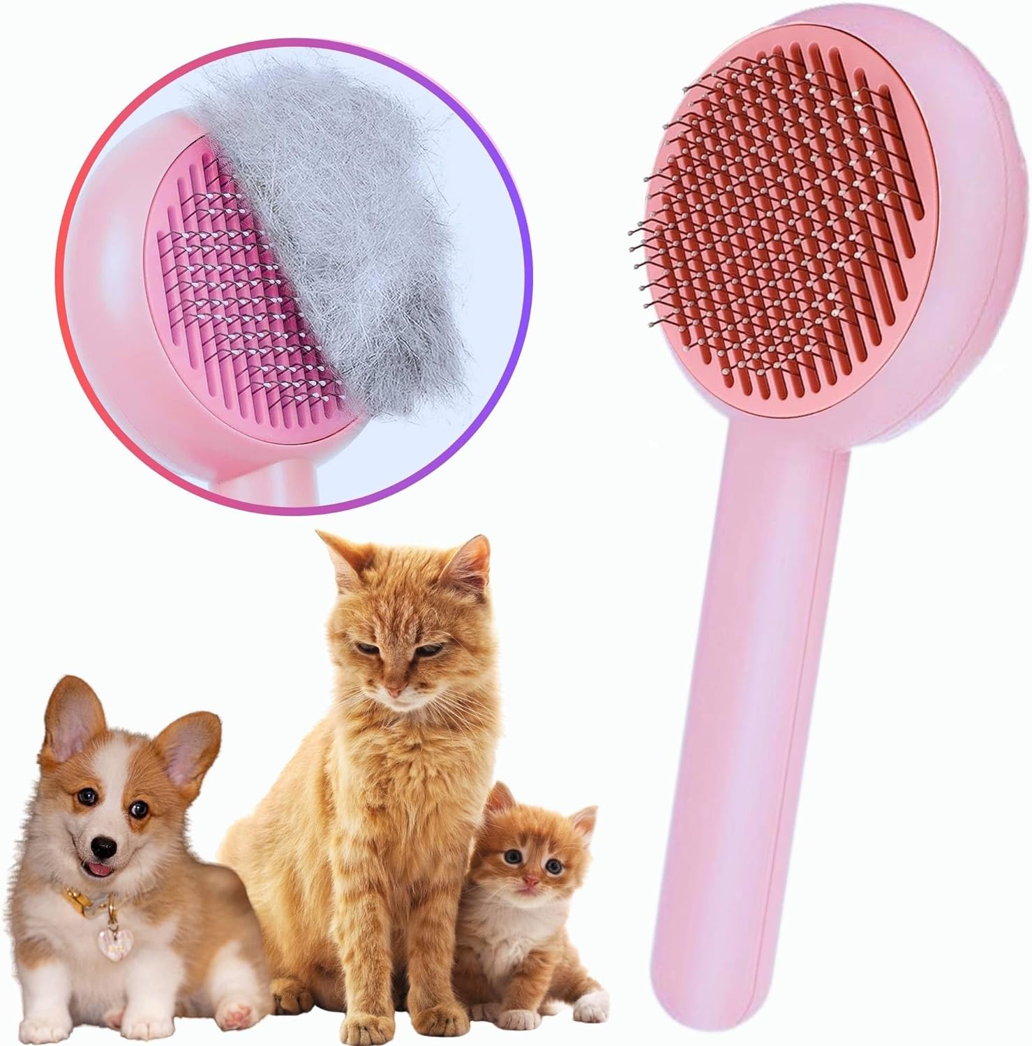 Hamburger Cat Comb Avoid Hairball Loose Hair Remover Comb Cat Needle ...