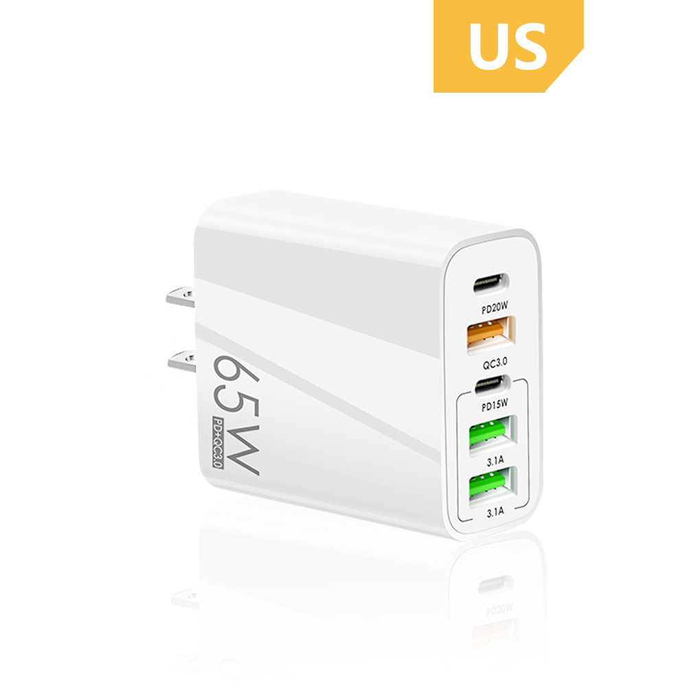 65W Charger type-c Charger 5V4A 2PD+3USB Multi-Port Adapter pd Fast ...