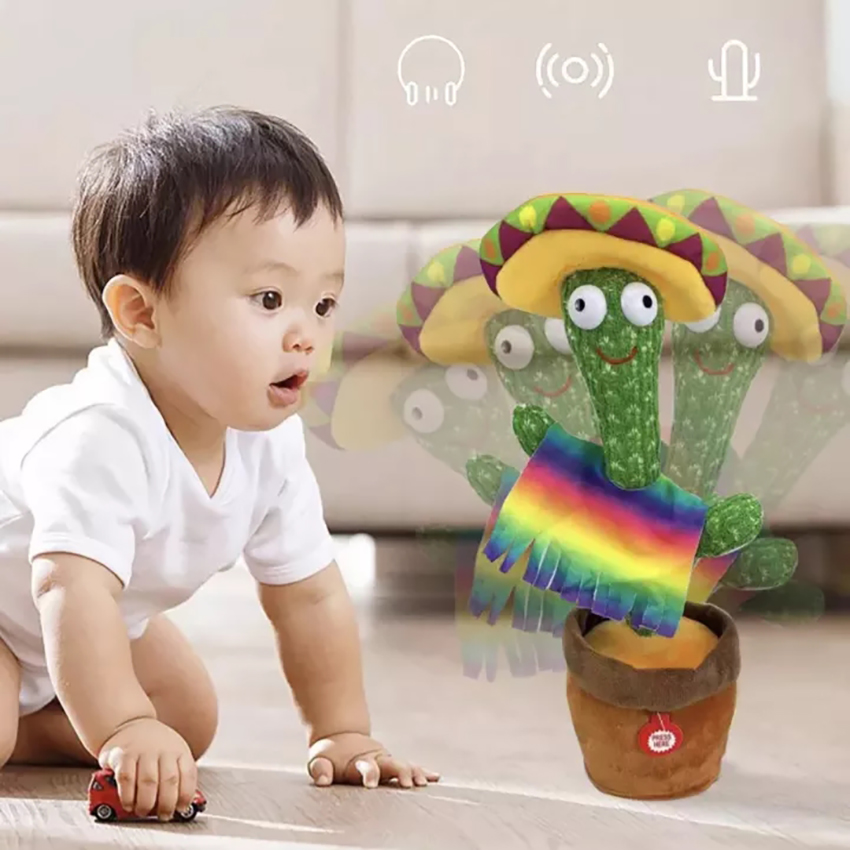 Meettoy Cactus Stuffed Toy with Light 3/120 Songs Singing Talking ...