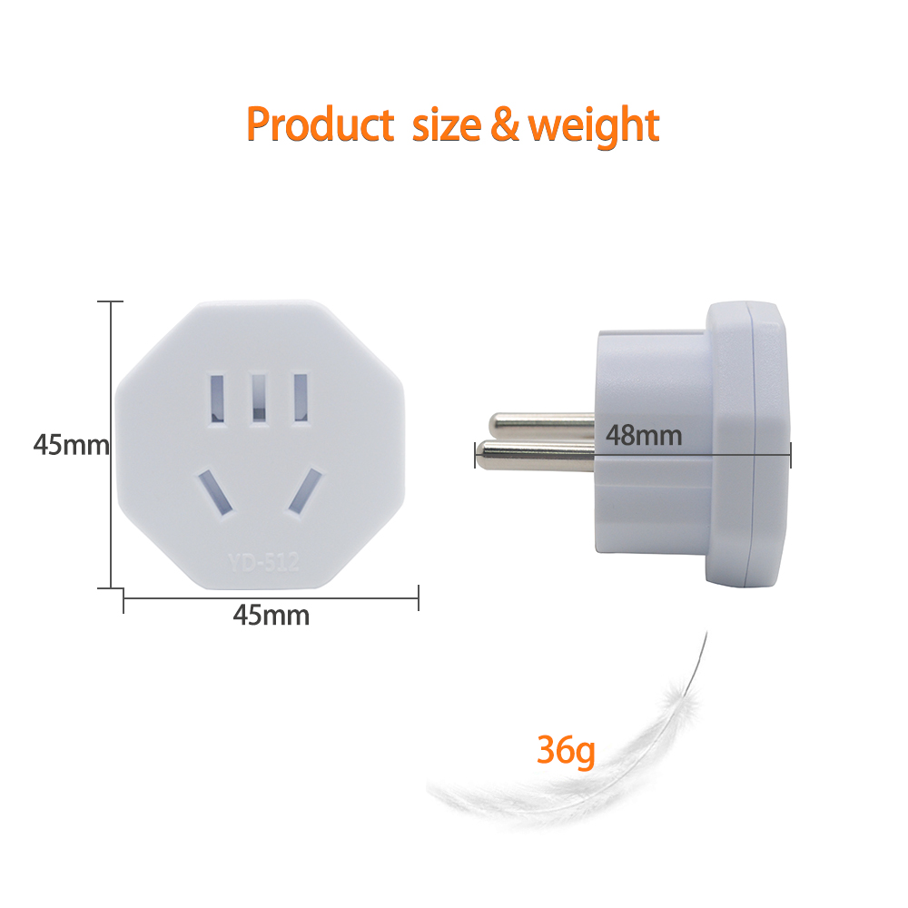 【Upgraded 】EU Plug Adapter 16A EU converter 2 Pin Socket Wall Socket AC 250V Travel Adapter plug ...