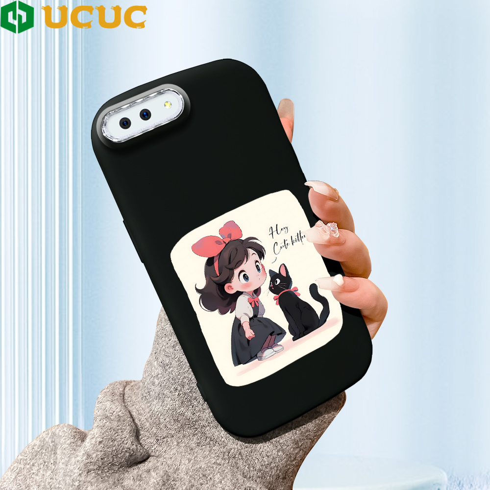 UCUC for OPPO A12E A3S A5 Realme C1 Back Cover Little Girl and Black ...