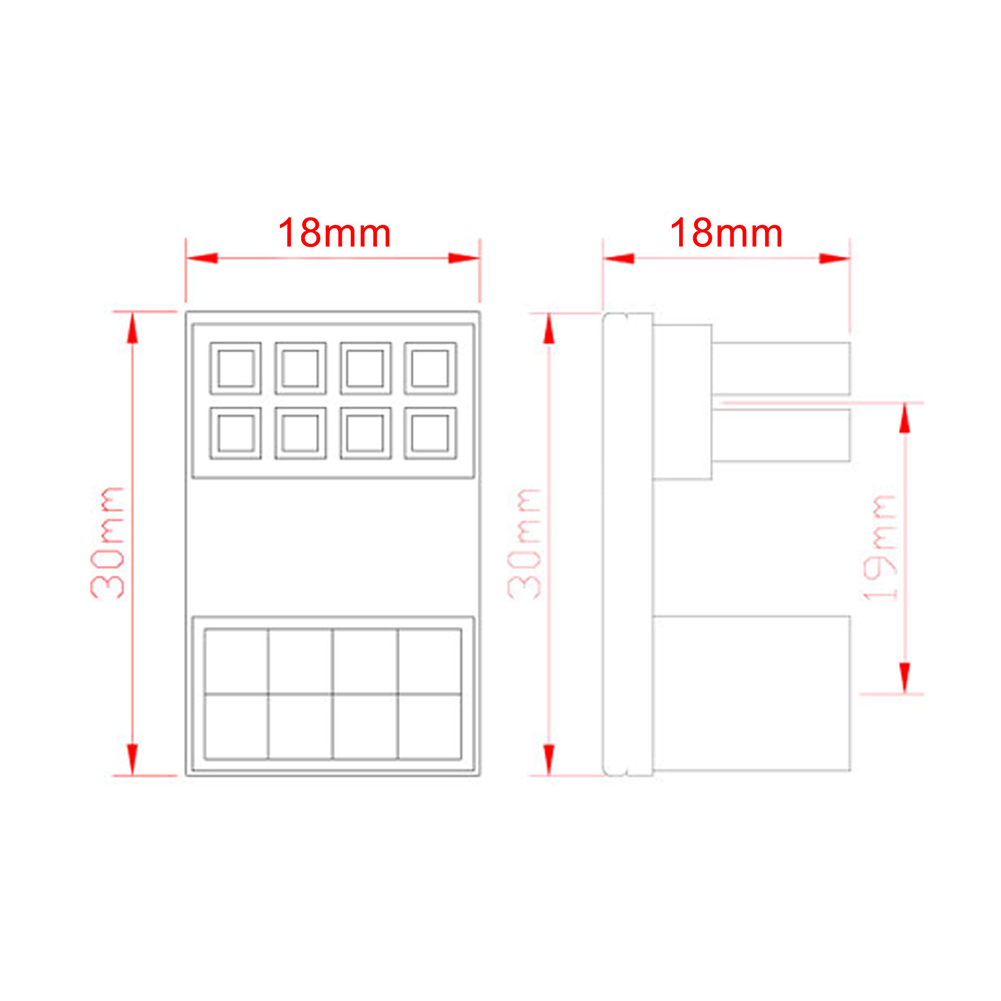 180 Degree ATX 8 Pin Power Supply Adapter for Desktop Computer U Shaped ...
