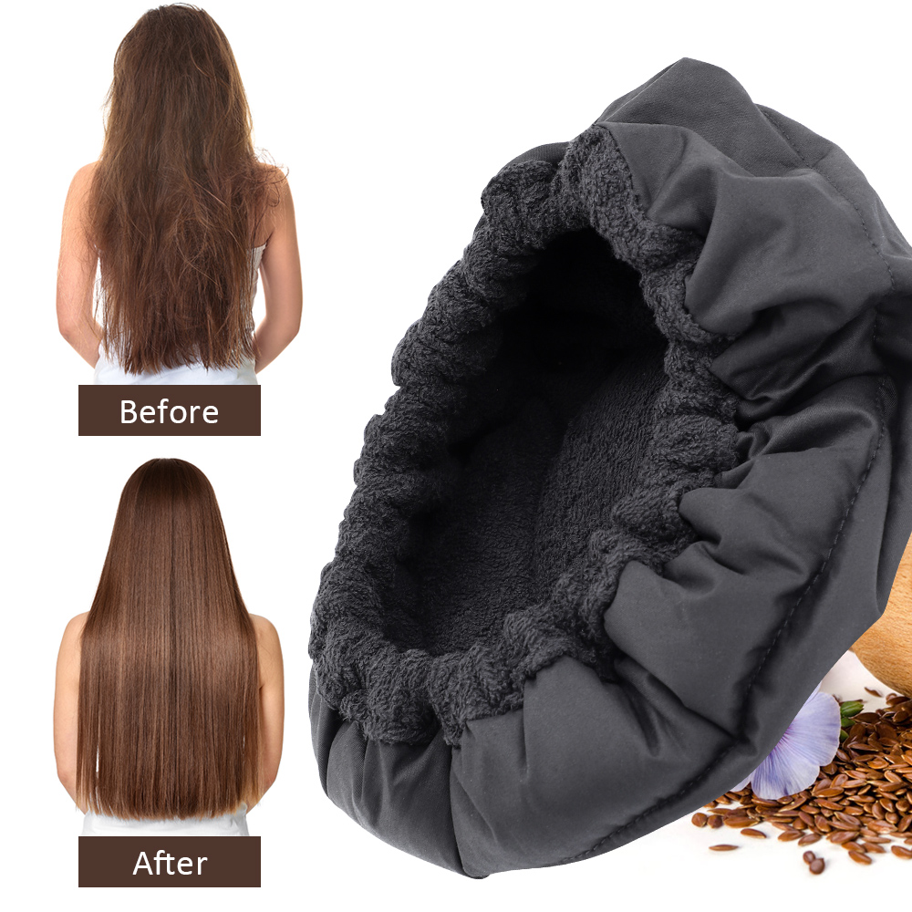 Huangdian Fashion Heating Hair Care Cap Flaxseed Baked Oil Care Heating ...